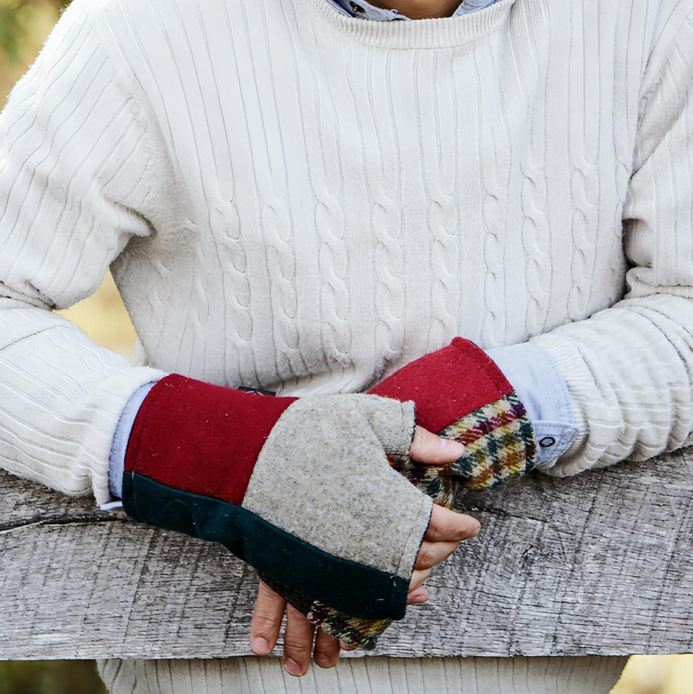 Men's Fingerless Gloves: Soft Fleece-Lined, Wool Fingerless Gloves ...